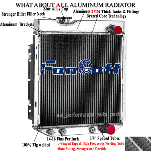 3 Row Aluminum Radiator for 1964-66 Ford Mustang/ 60-65 Falcon Comet ...