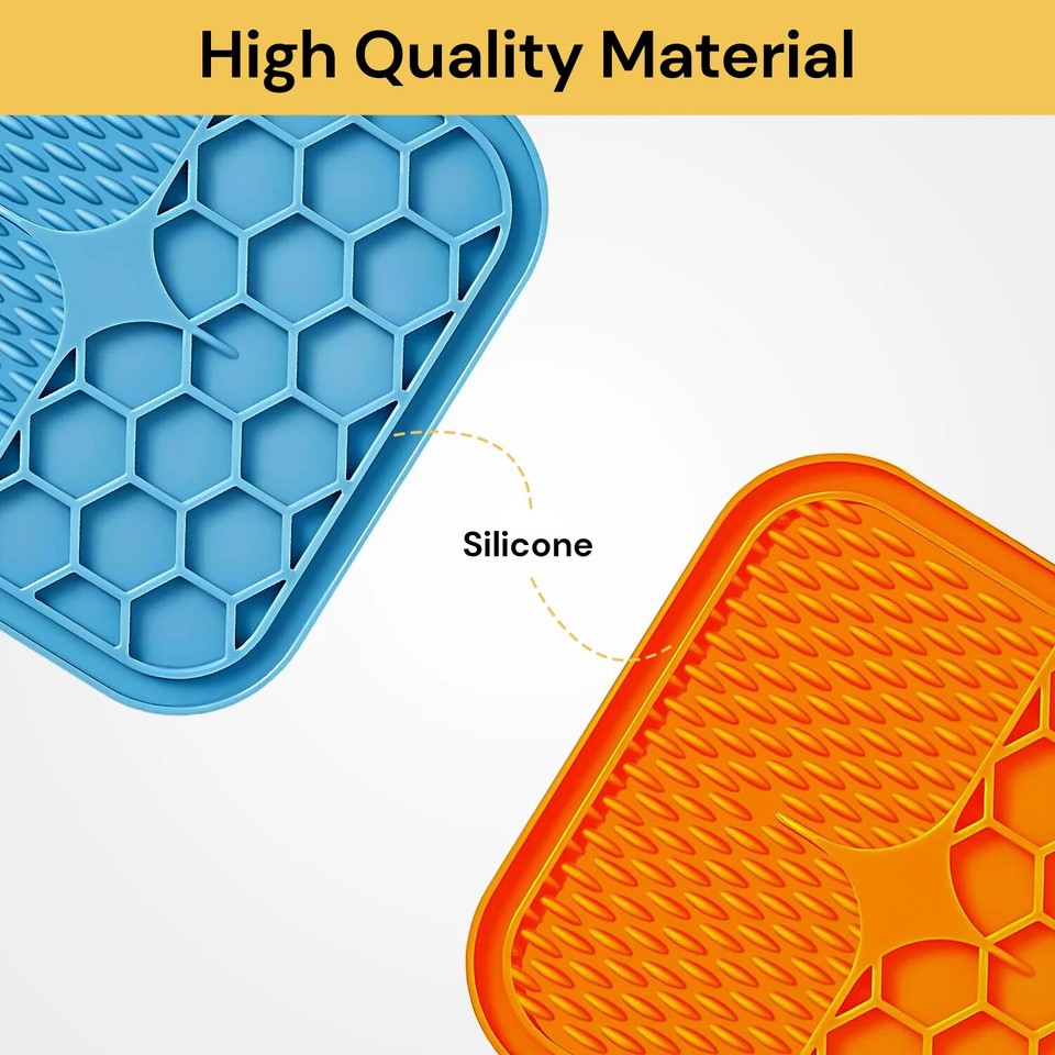 Silicone Dog Pet Lick Mat Pad Boredom Buster Slow Feeder Bath Grooming ...