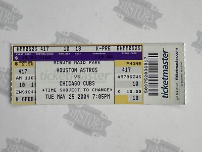2004 Chicago Cubs at Houston Astros TM Ticket 5/25/04 | eBay