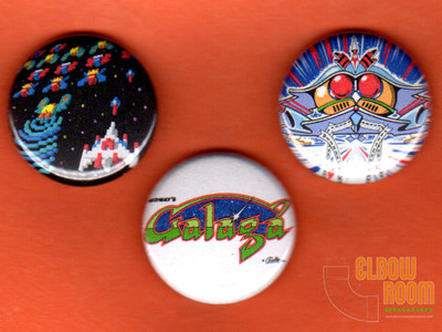Set of three 1" Galaga pinback buttons pins arcade bally midway | eBay