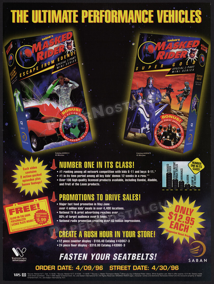 MASKED RIDER__Original 1996 Trade Print AD / advert__Ted Jan Roberts ...