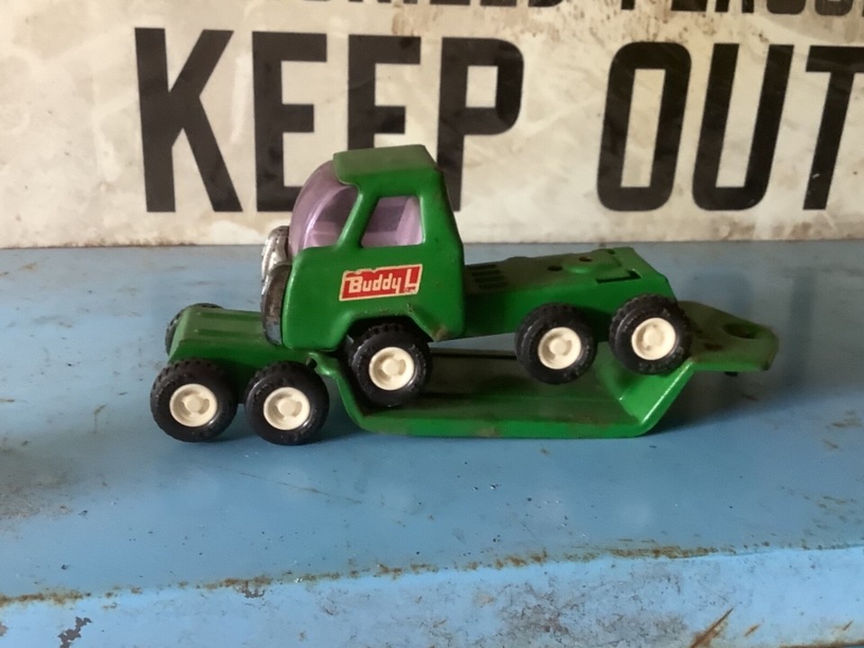 Buddy L Tractor Trailer Truck flatbed Lowboy Pressed Steel Toy Truck ...