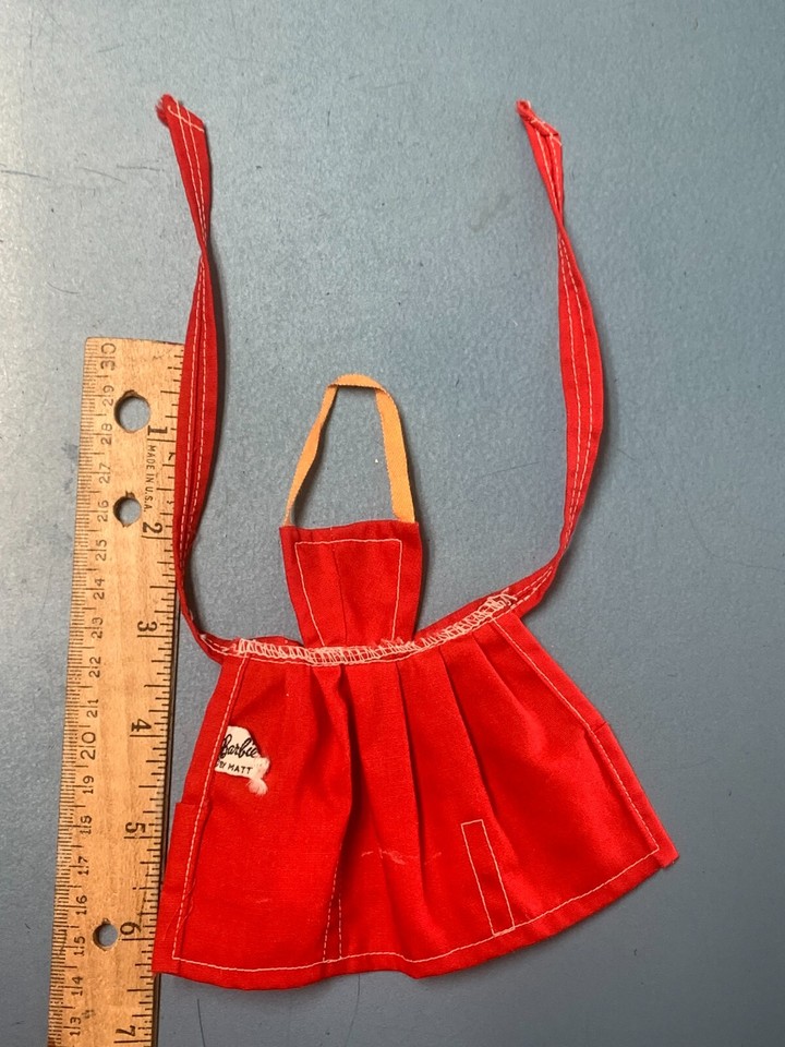 Vintage 1962 - 63 Mattel Barbie Doll Fashion Pak Red Apron | eBay