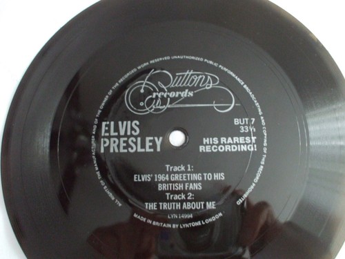 Elvis Presley His Rarest Recording! 7" Vinyl Record flexi-disc Rare ...