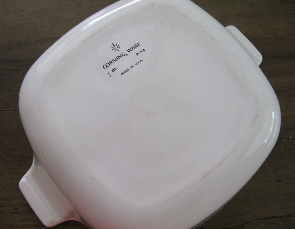 A-1-B and P-1-B-2-CORNFLOWER BLUE Corning Ware/ea 1 Qt & 1-Pyrex Lid ...
