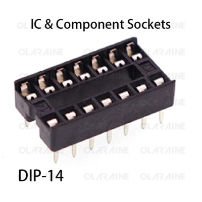10Pcs DIP-14 Spacing 2.54mm row spacing 7.62mm IC & Component Sockets ...