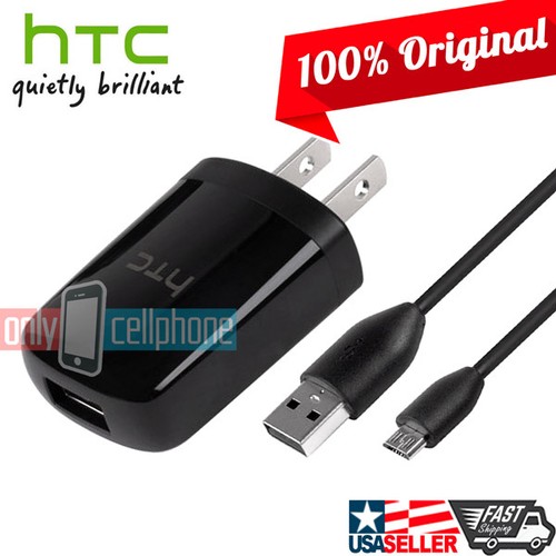 OEM Original HTC Home Charger + microUSB Data Cable for HTC ONE M8 Mini ...