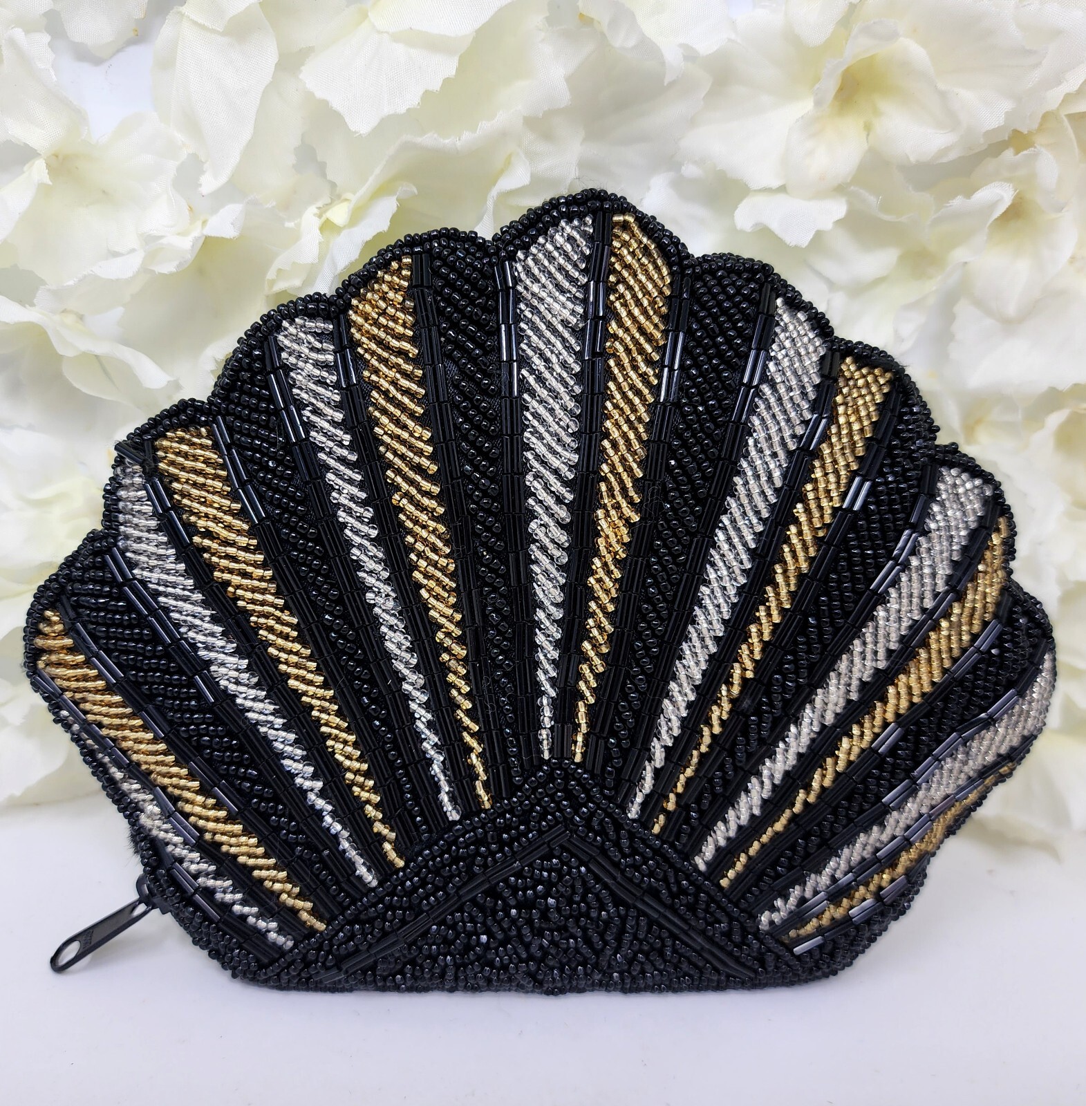 Vintage Beaded Scallop Clam Shell Vintage Clutch Purs… - Gem