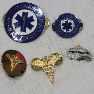 E.M.T. Collar Lapel Pins Set Lot Emergency Medical Technician Paramedic ...