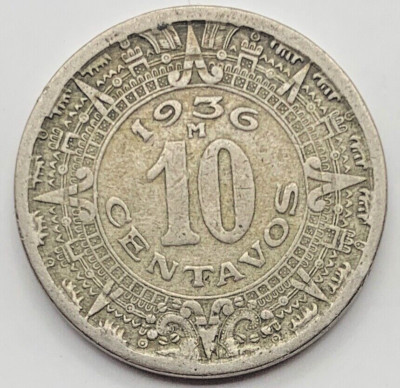 1936 Mexico 10 Centavos - Mexican World Coin - 10C - Free Shipping | eBay