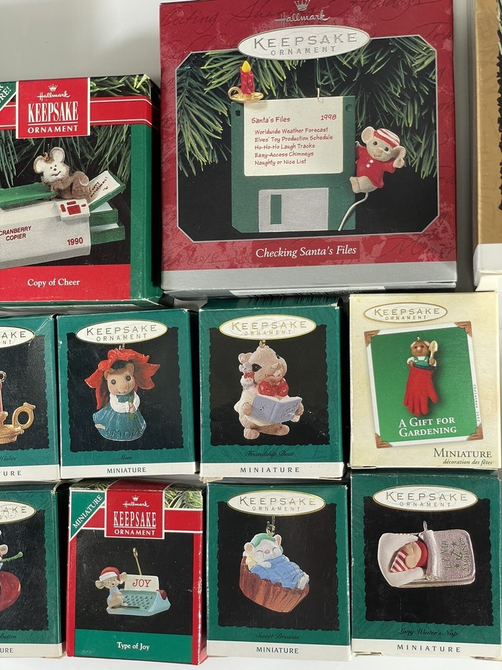 Mixed Lot of 12 Hallmark Keepsake Christmas Mouse Mice Ornaments ...