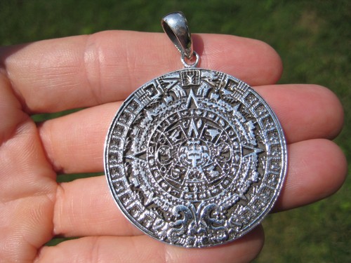 925 Sterling Silver Maya Mayan Calendar Mexico Pendant Necklace A40 | eBay