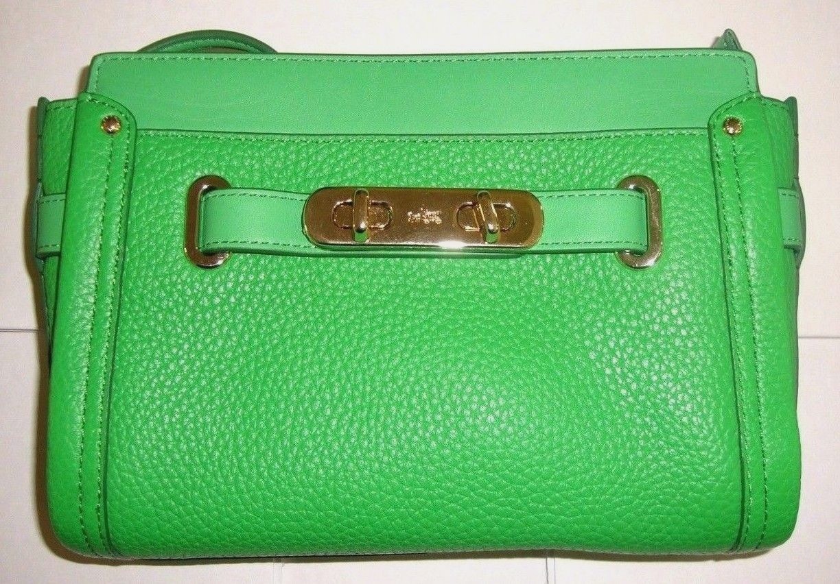 Coach 53032 Pebbled Leather Swagger Wristlet Crossbody Green for sale ...