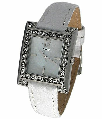 Guess Mother Of Pearl White Leather Ladies Watch - G86152L | eBay