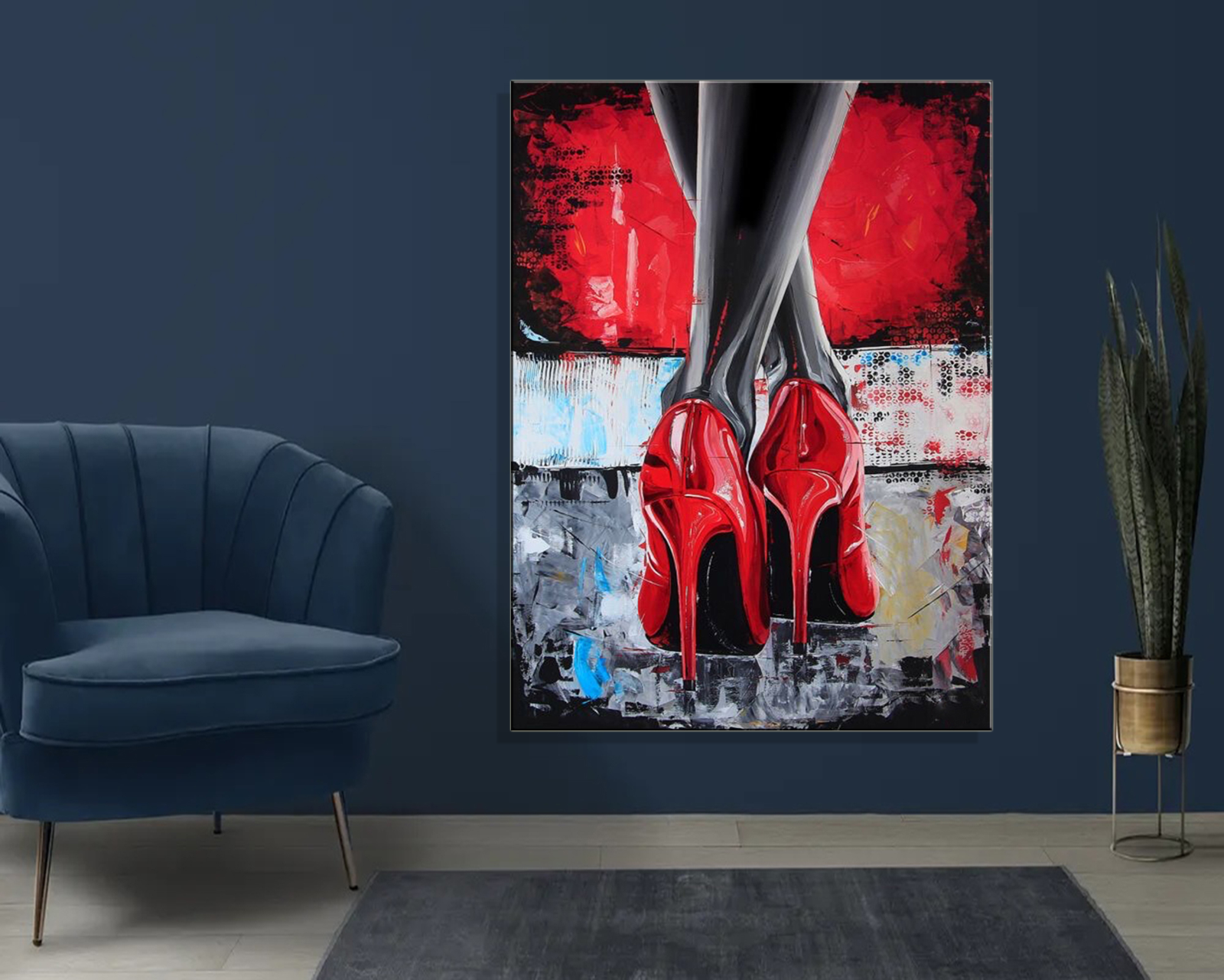 Sexy High Heels Abstract Art Canvas Painting Canvas Wall Art Home Decor ...