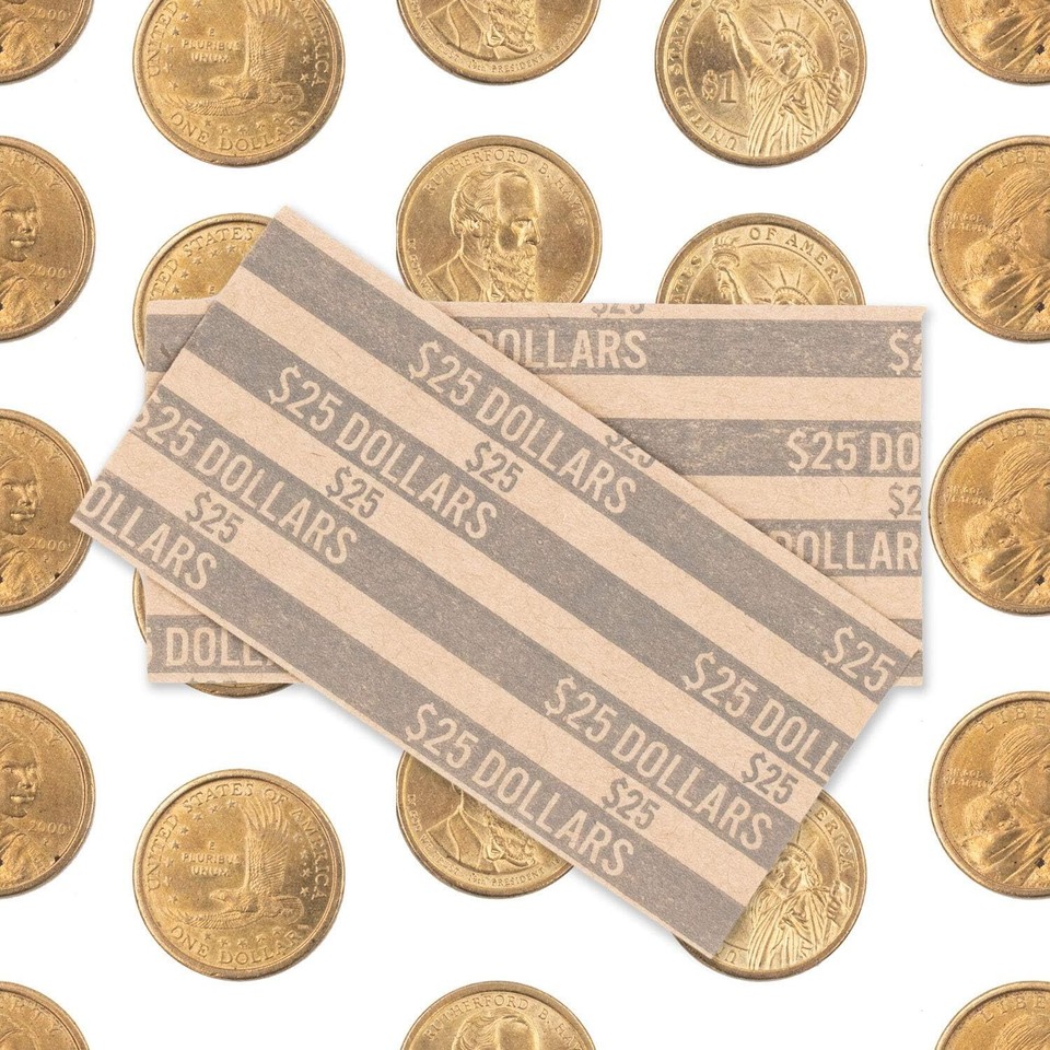 10-Flat Coin Wrappers For Small Dollars Susan B. Anthony, Sacagawea ...