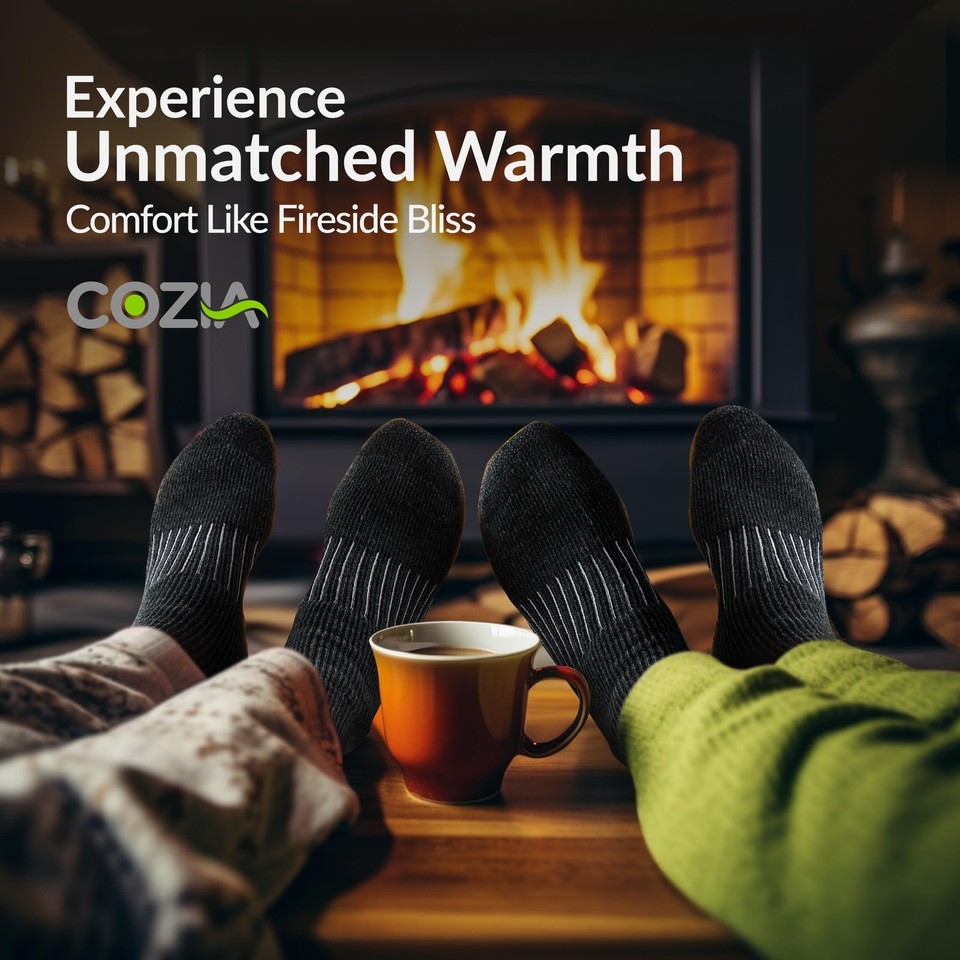COZIA Merino Wool Socks Casual Warm Socks for Winter Cozy Boot Socks ...