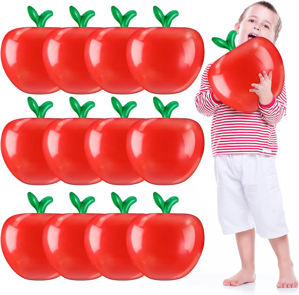 12 Pcs Giant Fruit Balloons Back to School Inflatable Decoration Red ...