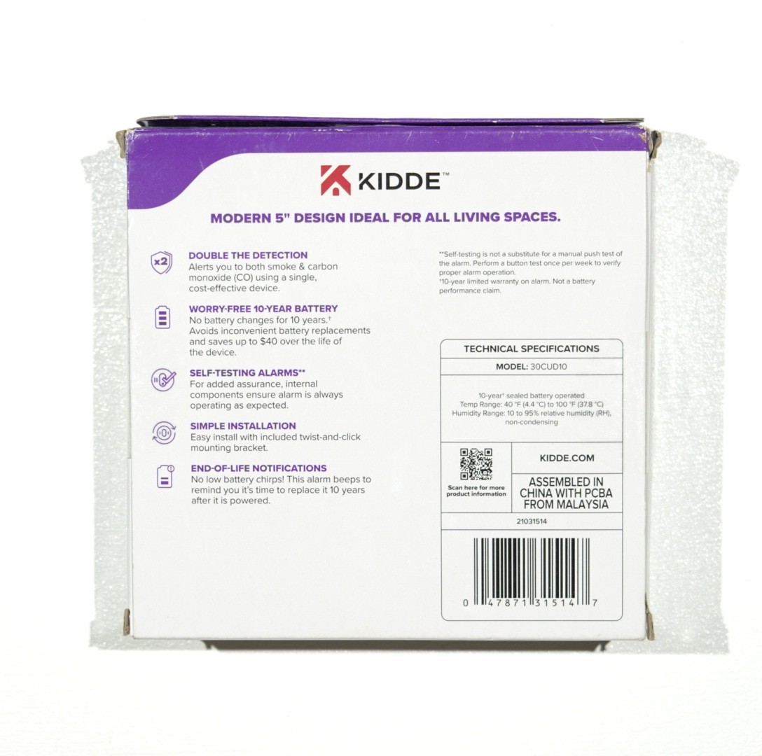 Kidde 30CUD10 Detect Smoke Carbon Monoxide Alarm-10yr Never Change ...
