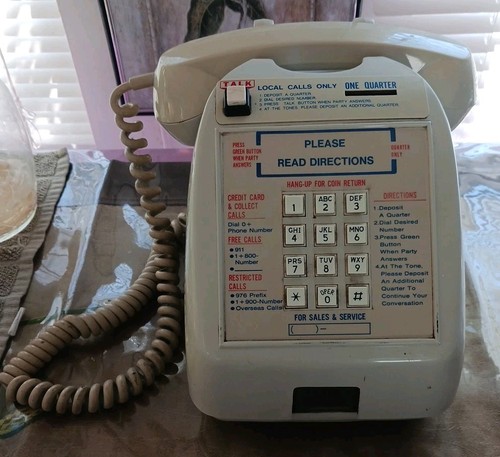 Vintage 1990's Telco 674 ECP Pay Coin Telephone Cream Color Untested As ...