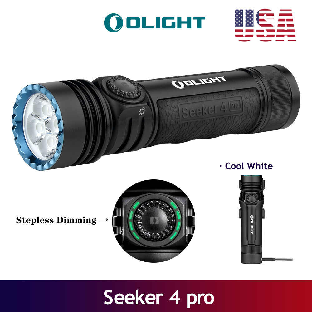 OLIGHT Seeker 4 Pro W/ USB C Holster Rechargeable Flashlight Powerful ...