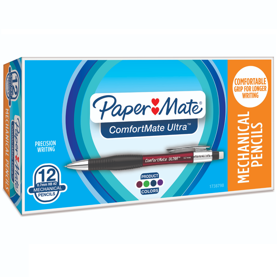 12 Paper Mate ComfortMate ULTRA Mechanical Pencil 0.7mm Assorted ...