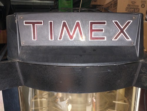 Vintage TIMEX Watch Display Case Lighted Large/Tall Fixture With Lock ...
