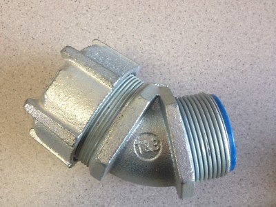 1-1/2" Fitting Conduit Compression Connector LiquidTight 45 Degree ...