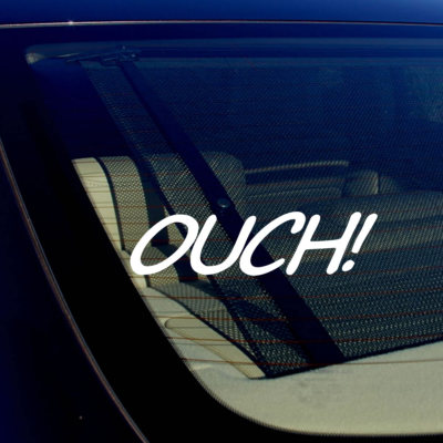 OUCH! Dent Cover Up JDM Racing Drifting Car Sticker Decal Choose Your ...