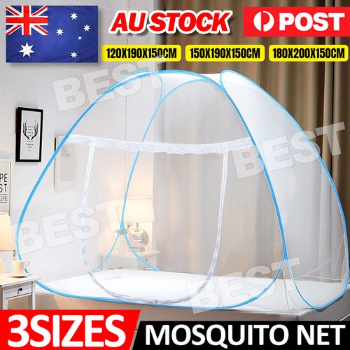 Folding Mosquito Net Automatic Canopy Dome Insect Bed Netting Camping ...