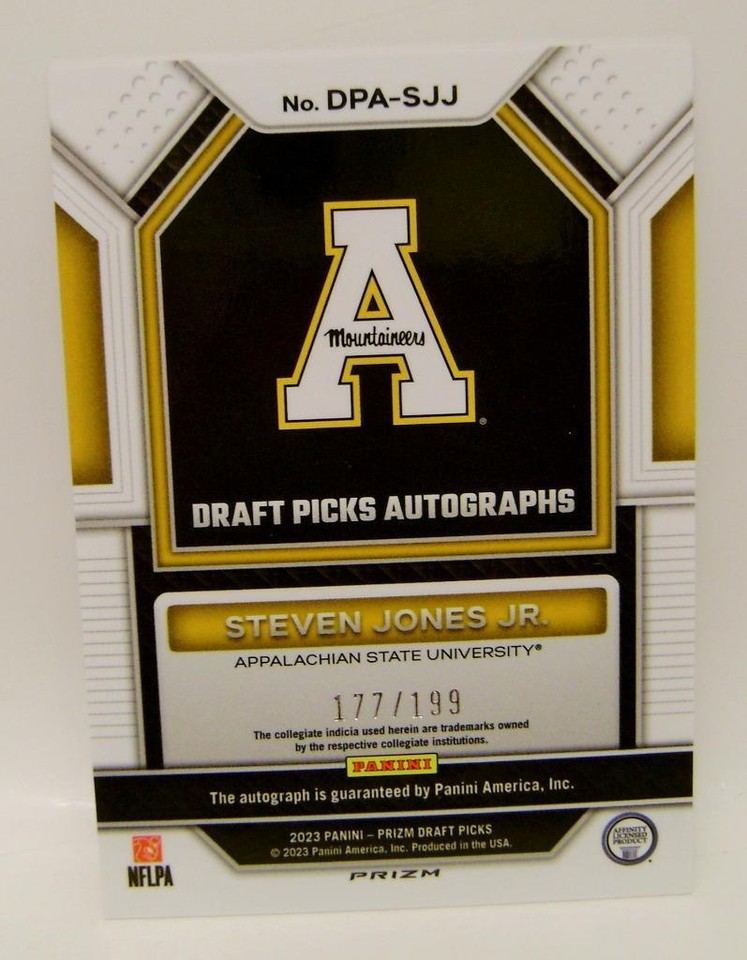 STEVEN JONES JR #177 /199 RED AUTO COLLEGIATE PRIZM PANINI FOOTBALL ...