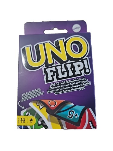2x Uno Flip! Card Game - Mattel Games, Double-Sided Cards, 2-10 Players ...