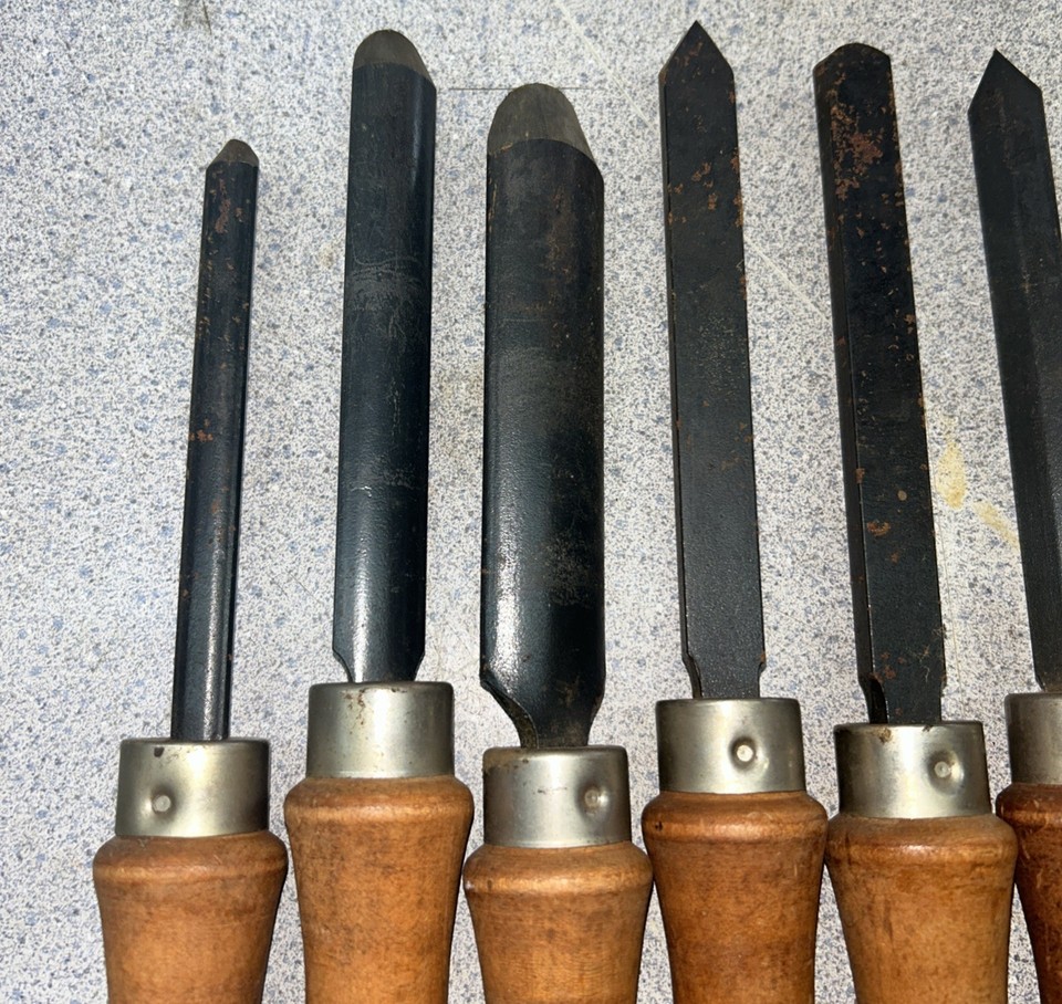 VINTAGE CRAFTSMAN WOOD LATHE CHISEL LOT OF 12, High Speed Steel | eBay