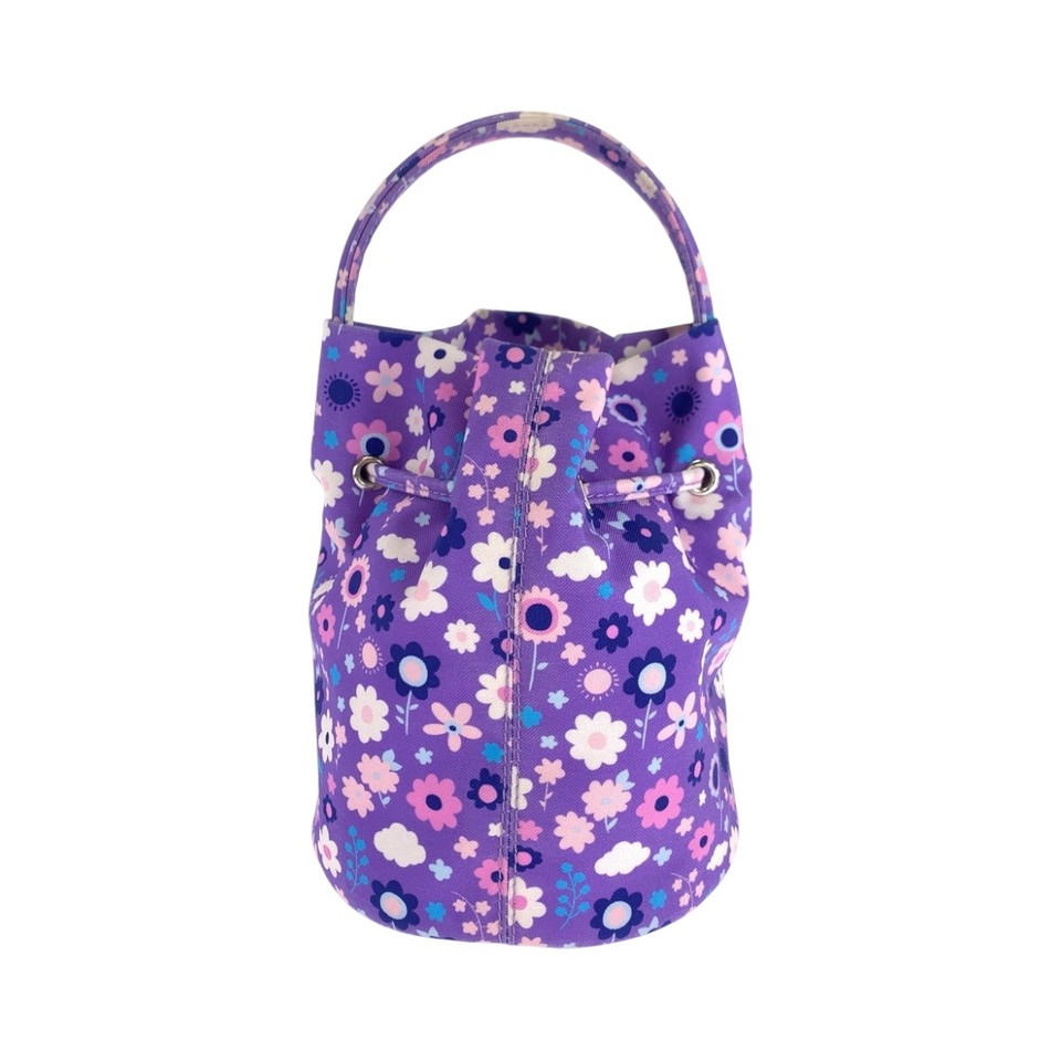 Excellent Condition BALENCIAGA Drawstring Bucket Bag Flower Purple ...