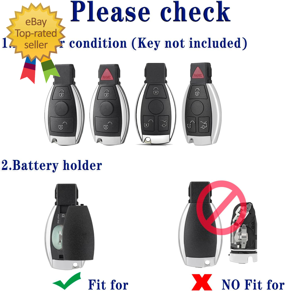 2PCS for Mercedes Key Fob Back Cover Replacement for Mercedes Benz B ...