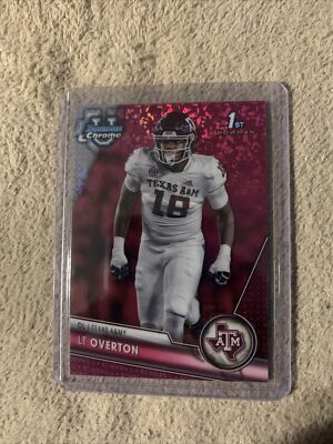 2023 Bowman Chrome U Football LT Overton Fuchsia Mini Diamond #150 /150 ...