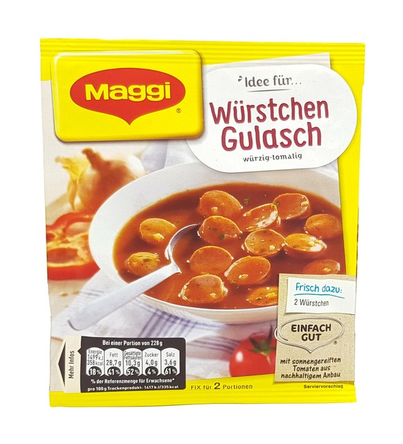 Maggi Fix Wurst Gulasch Wuerstchen from Germany Product of Deutschland ...