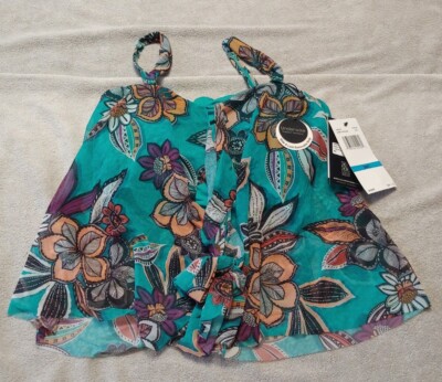 Coco Reef Womens Safari Tropical Cascade Crop Tankini Top 36C 36 ...