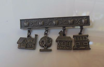Vintage Signed HMK Jan Karon Dangling House/Tree Charms | eBay