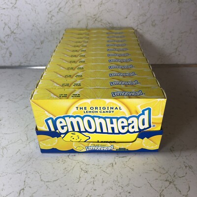 12 PACK - The Original LEMONHEAD Lemon Candy - THEATRE BOX SIZE CANDY ...