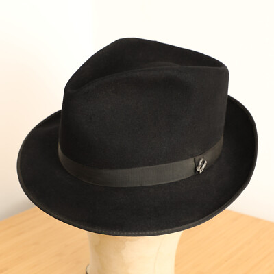 Vintage 40s 50s Lee Water Bloc Adventure Fedora Black 7 1/4 Stratoliner ...