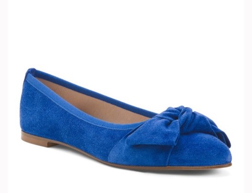 LIBERA MENTE Sky Blue Made In Italy Suede Pointy Toe Shoes With Bow 37 ...