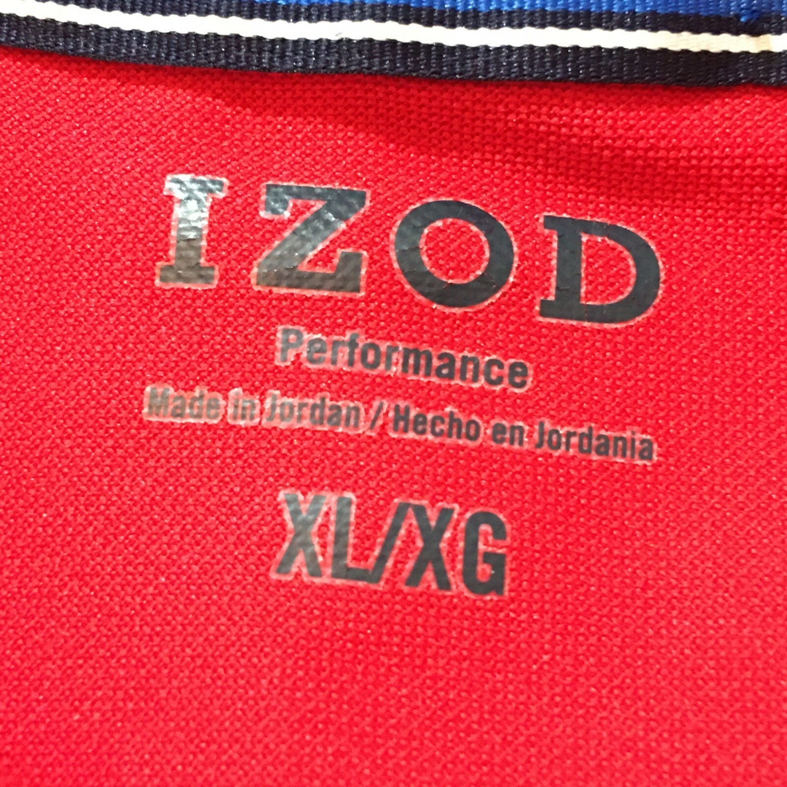 IZOD Performance Polo Shirt Men's XL Red Short Sleeve Stretch Polyester ...