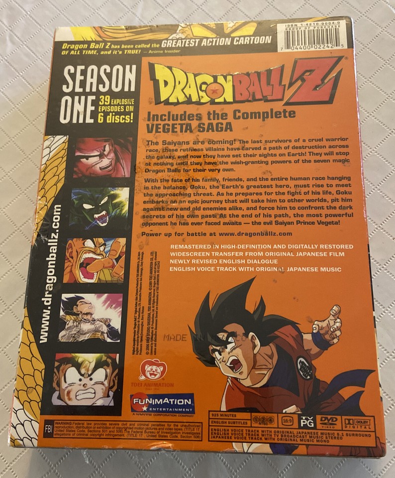 Dragon Ball Z Season 1 DVD Anime DBZ…39 Episodes…New & Sealed | eBay