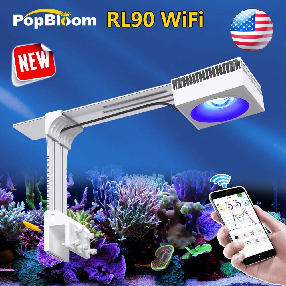 PopBloom RL90 WiFi Reef Led Aquarium Light for Saltwater Coral 36 48 60 ...
