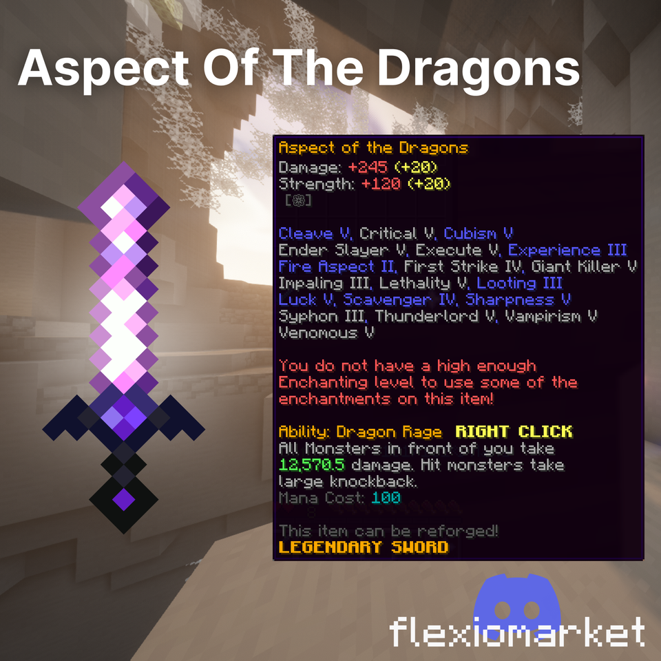 Skyblock Hypixel | Aspect Of The End & Aspect Of The Dragons (MAXED) | 100% Safe | eBay