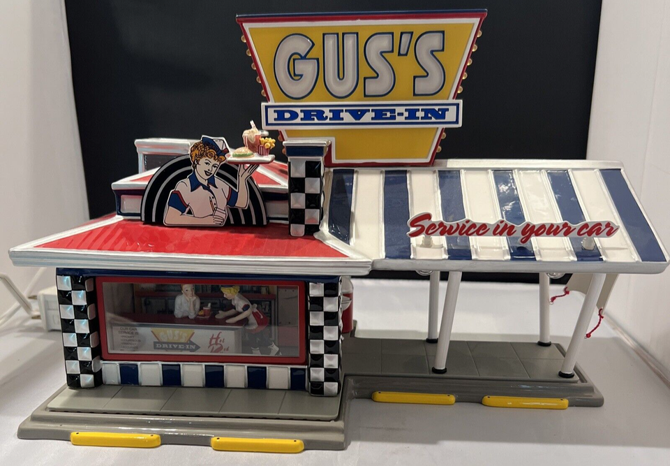 Dept 56.55067 Gus's Drive-In COMPLETE & NEW in BOX Tested & Works 3-D ...