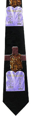 10 Commandments Men's Necktie Religious Christian Jewish Tablets Black ...