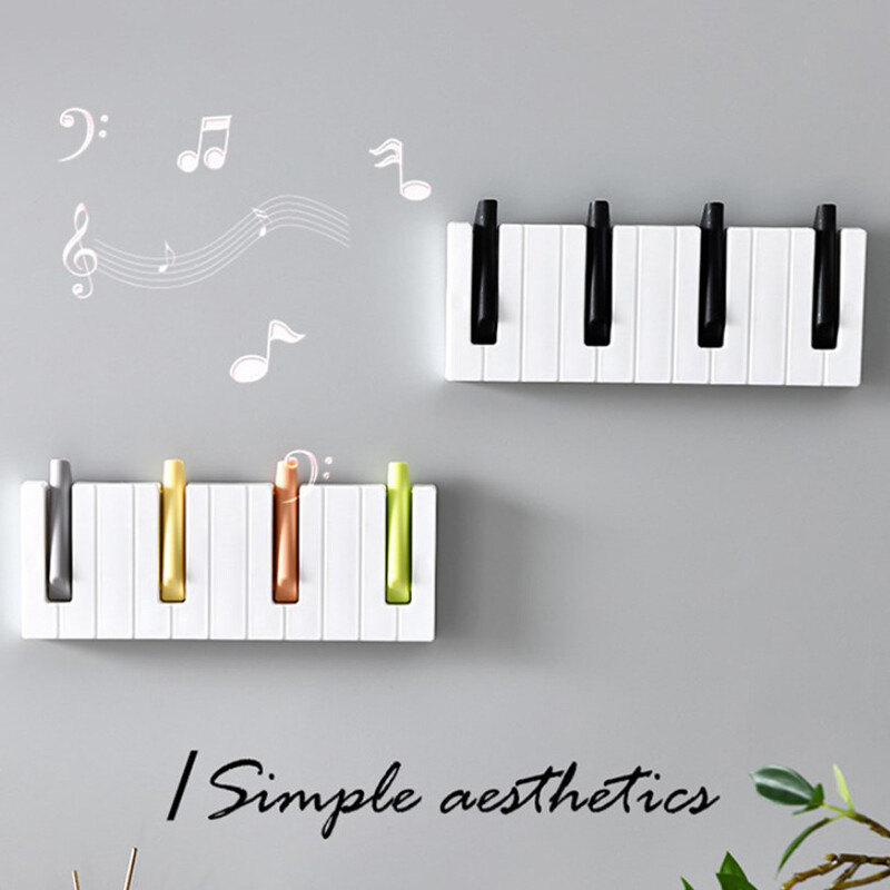 Piano Keys Hook Hanger Wall Mounted Coat Hanger Creative Wall Home Room ...
