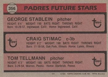 (George Stablein / Craig Stimac / Tom Tellmann) 1981 Topps 356 San ...